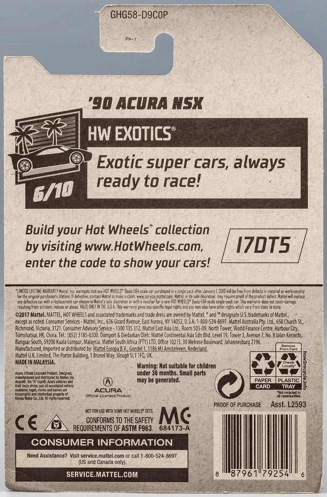 Hot Wheels ’90 Acura NSX HW Exotics Kroger Exclusive – Magnonus ...